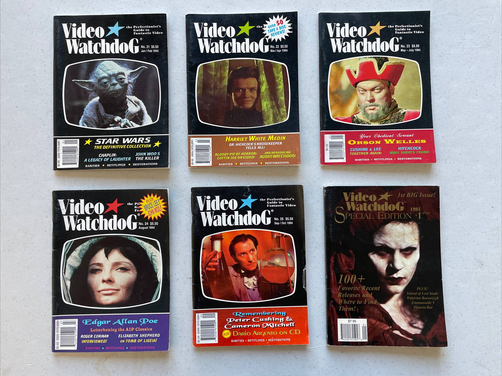 1994 Video Watchdog Magazine Issues 21 to 25 + Special Ed x6 issues ...