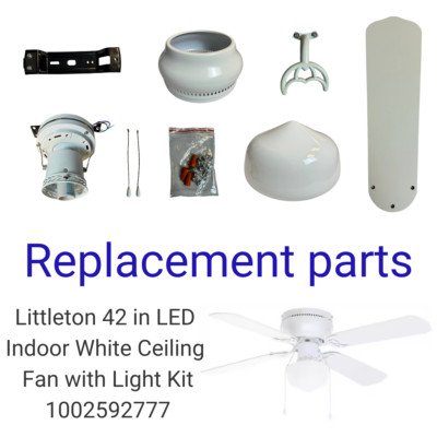 Littleton 42 in LED Indoor White Ceiling Fan Replacement parts ...