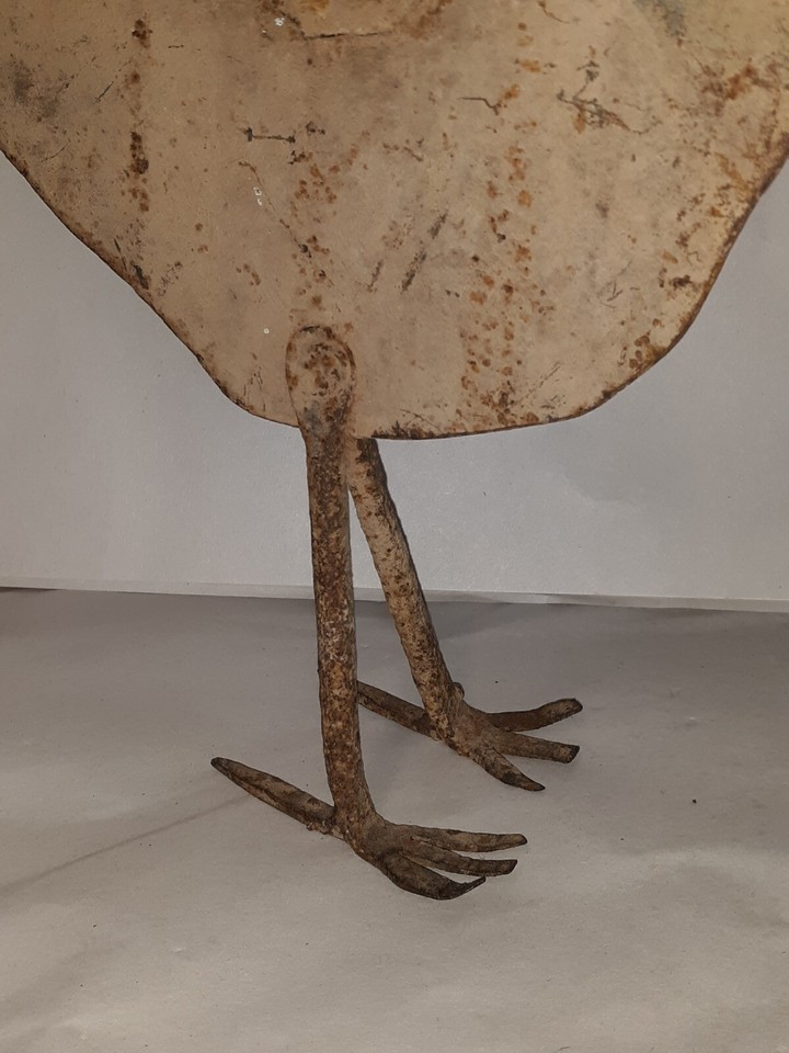Antique Metal Chicken Sculpture Folk Art Primitive | eBay