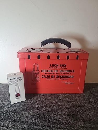 MASTER LOCK 498A Latch Tight Portable Group Lock Box With New Lock ...
