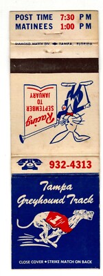 TAMPA GREYHOUND TRACK matchbook matchcover - DOG - TAMPA, FLORIDA | eBay