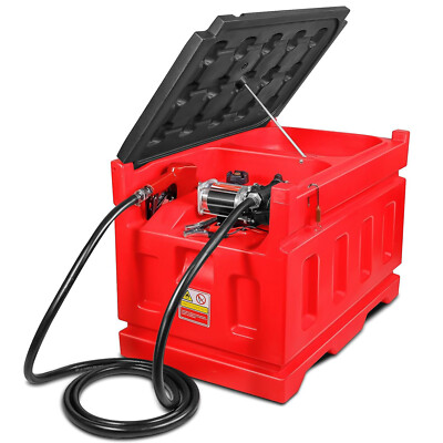 48 Gallon 15 GPM Portable Fuel Tanks with 12V DC Gasoline Fuel Transfer ...