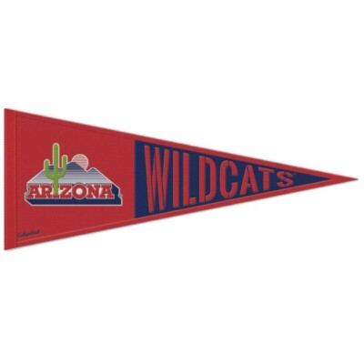 Arizona Wildcats Throwback NCAA Embroidered Wool 13" X 32" Pennant | eBay
