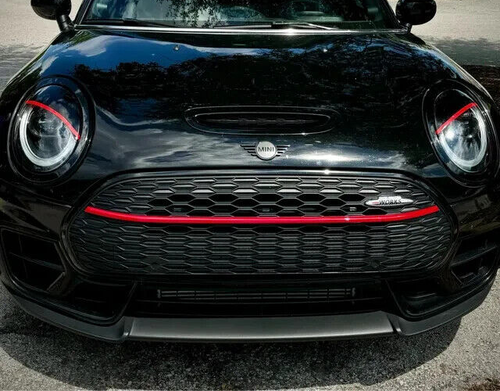 Mini Cooper S JCW F56 Gloss Black + Red Angry Eyelid Eye Vinyl Decal ...