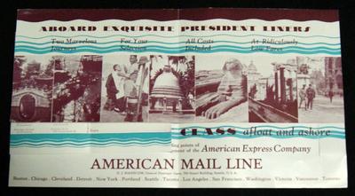 AMERICAN MAIL STEAMSHIP LINE ADVERTISING SHIP CRUISE BROCHURE GUIDE ...