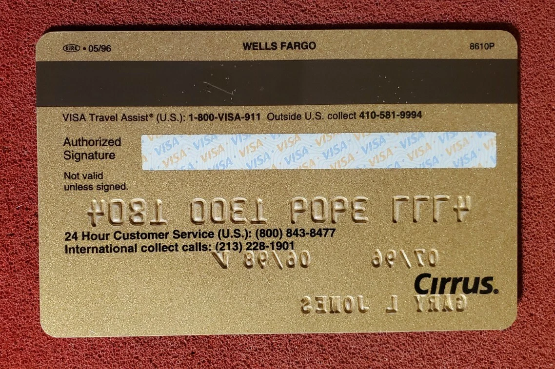 Visa Credit Card Front And Back