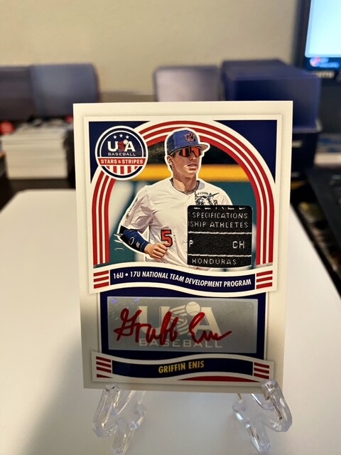 Griffin Enis 2024 USA Baseball Laundry Tag Auto 1/4 AP RC Ole Miss | eBay