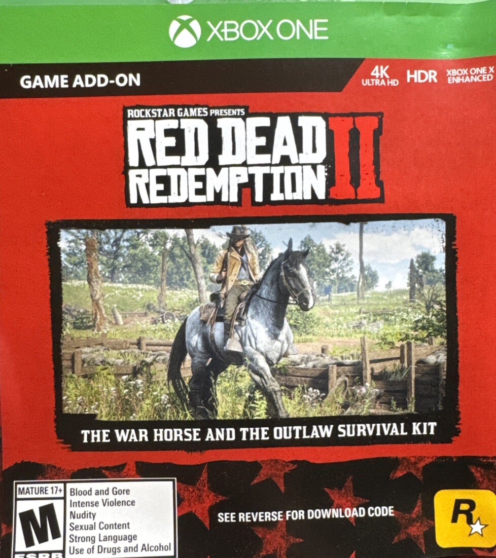 Red Dead Redemption II 2 DLC Xbox One XB1 War Horse & Outlaw Survival ...