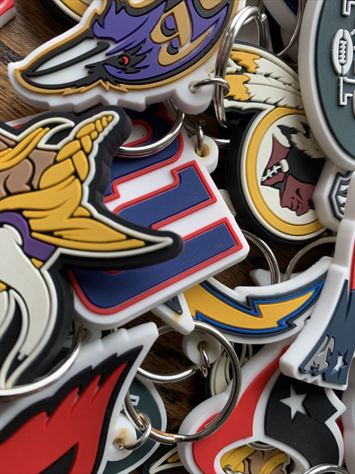 NEW NFL Keychains 2025 - PICK ANY TEAM - PVC Soft Rubber Logo Football ...