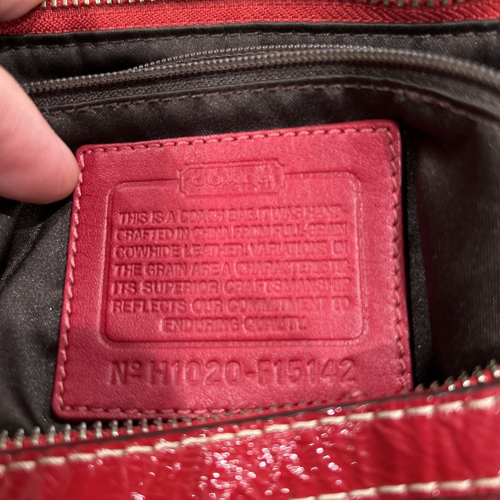 COACH STITCH SIGNATURE STRIPE LEATHER TOTE F15142 - Gem