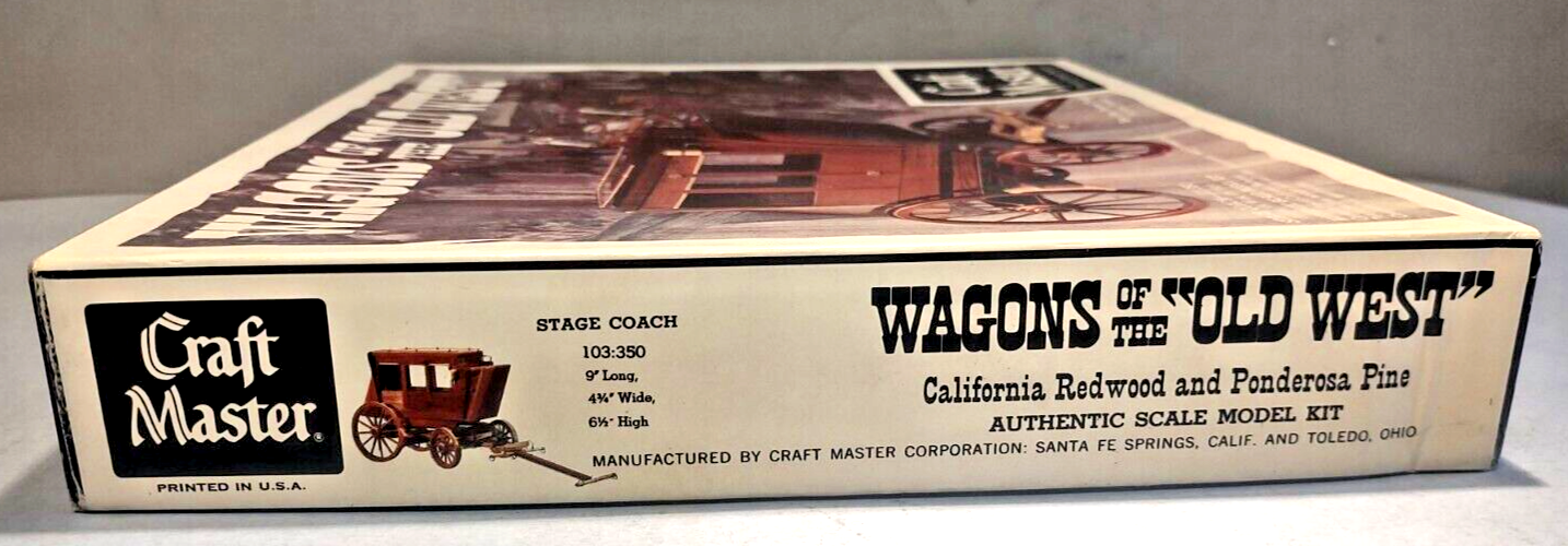 CRAFTMASTER WAGONS OF THE "OLD WEST" STAGE COACH WOOD UNBUILT MODEL KIT ...