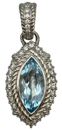 Judith Ripka Sterling Silver .925 Blue Quartz Enchancer Pendant | eBay