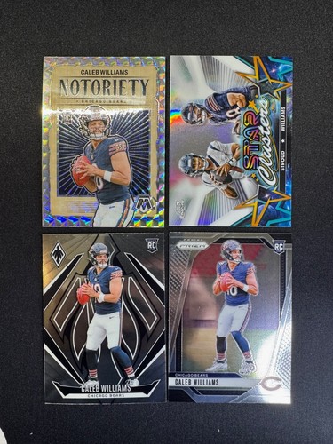 (4) 2024 Mosaic Caleb Williams RC Notoriety Silver Clusters Prizm ...