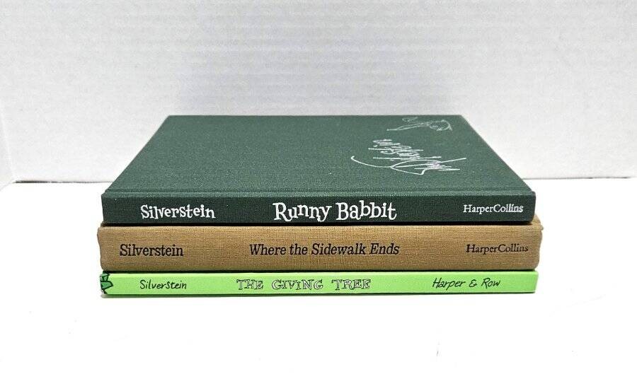 Lot of 3 Shel Silverstein Poems Drawings Runny Babbit Giving Tree ...