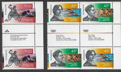 Australia Olympic Games Centenary and 10th Paralympics Atlanta 1996 mnh ...