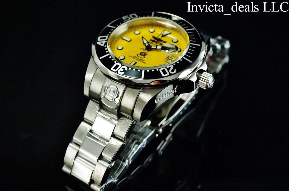 Invicta Men's 47mm GRAND DIVER AUTOMATIC Yellow Dial Stainless Steel ...