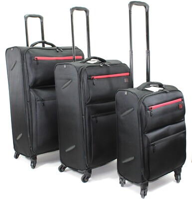 Large Lightweight 4 wheel Suitcase Spinner Soft Shell Luggage Cabin ...