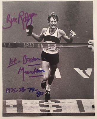 Bill Rodgers Signed 8x10 Photo 1975 78 79 80 Boston Marathon Winner ...