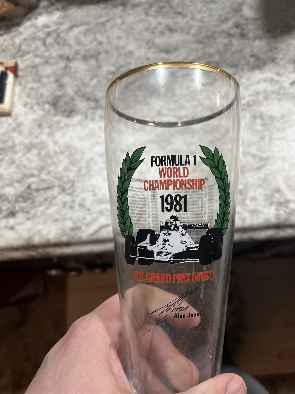 Vintage Alan Jones Formula 1 World Championship 1981 Pilsner Glass F1 ...