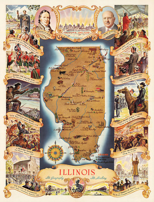 Reproductions - County Illinois Atlas Old Map Poster