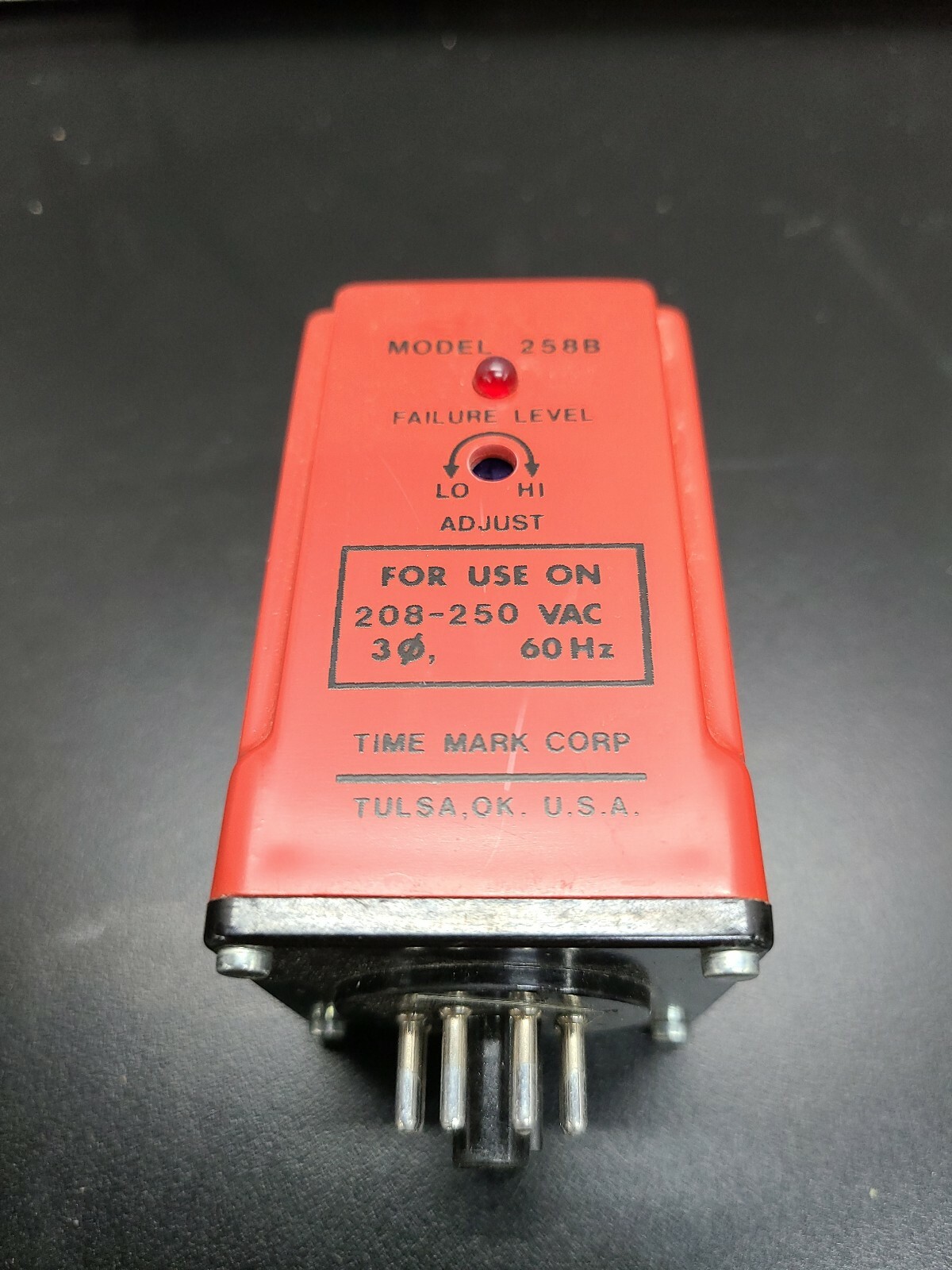 TimeMark 258B 208-250VAC 60Hz 3-Phase Power Monitor Module Octal Plug ...