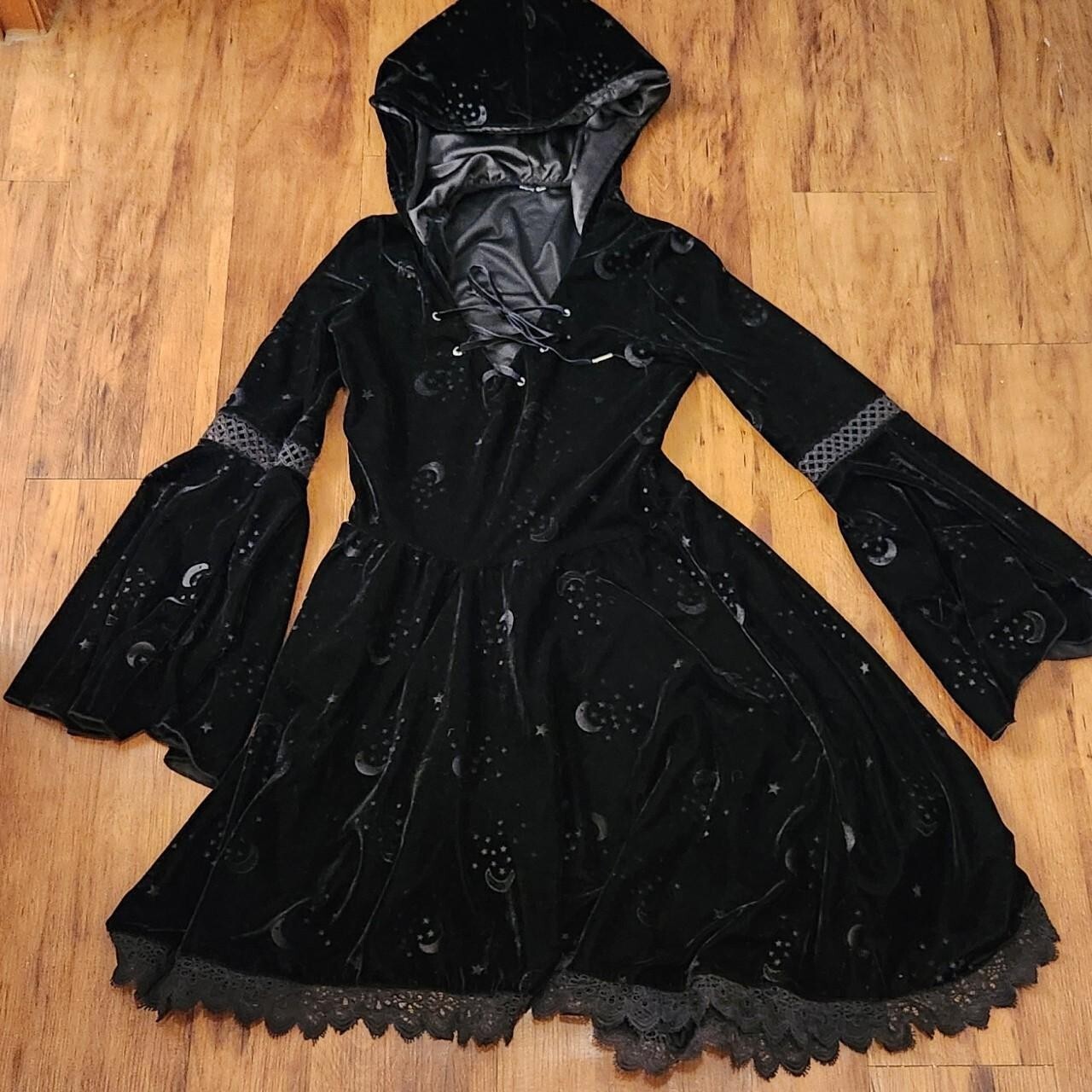 Spirit Halloween Celestial Coven Hooded Velvet Dress - Gem