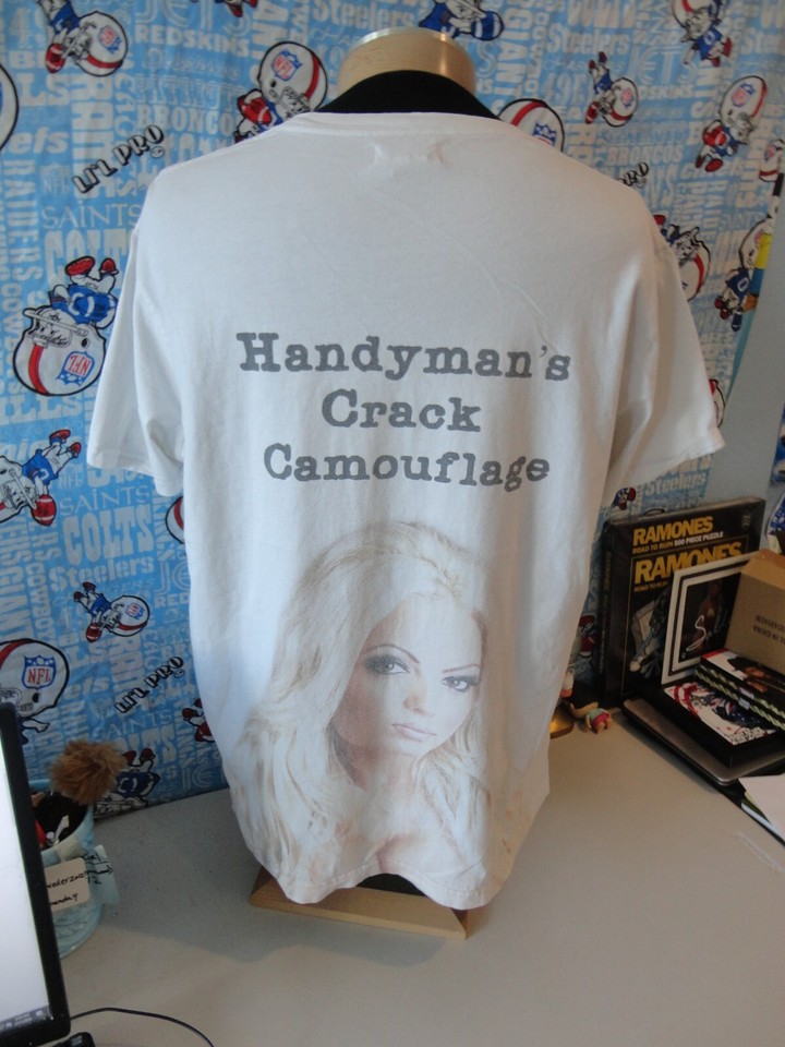 Handyman's Crack Camouflage Funny plumbers crack T Shirt 2XL | eBay