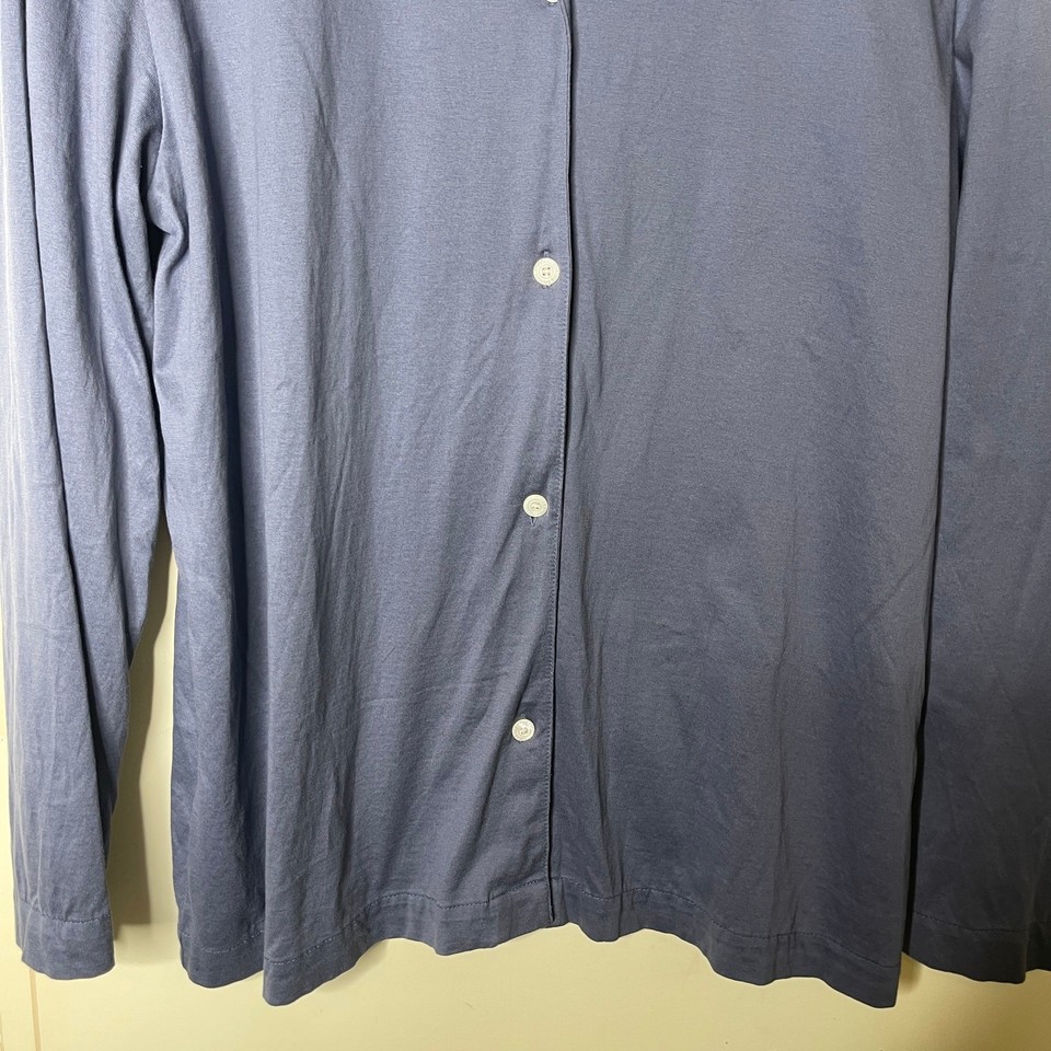Frette blue button up pajama top sz XL | eBay