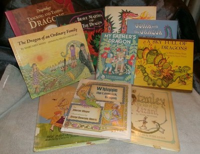 LOT of (10) DRAGON Books * Vintage DRAGONS Story * ILLUSTRATED Picture ...