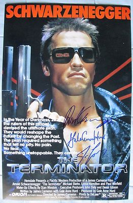 ARNOLD SCHWARZENEGGER & JAMES CAMERON +1 SIGNED 11x17 PHOTO DC/COA ...