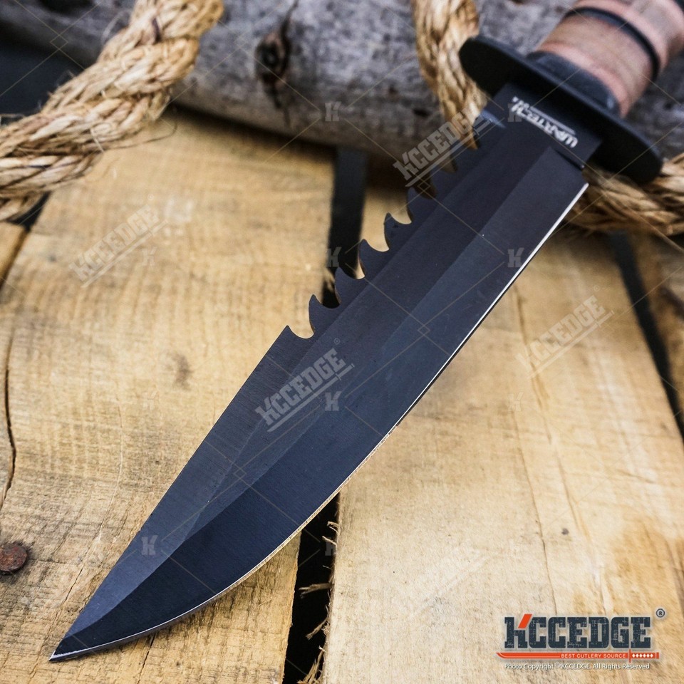 12" MILITARY USMC Tactical Fixed Blade Hunting Knife w/ Comfortable ...
