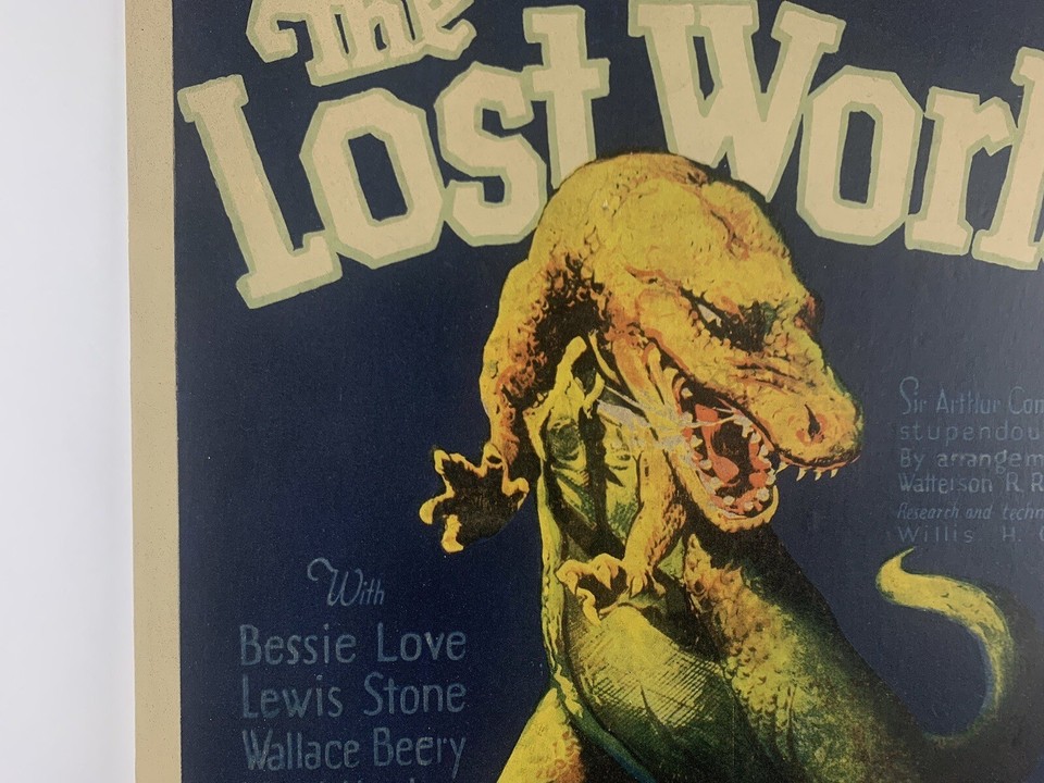 LOST WORLD Original Movie Poster Window Card 1925 Early Sci-Fi T-Rex ...