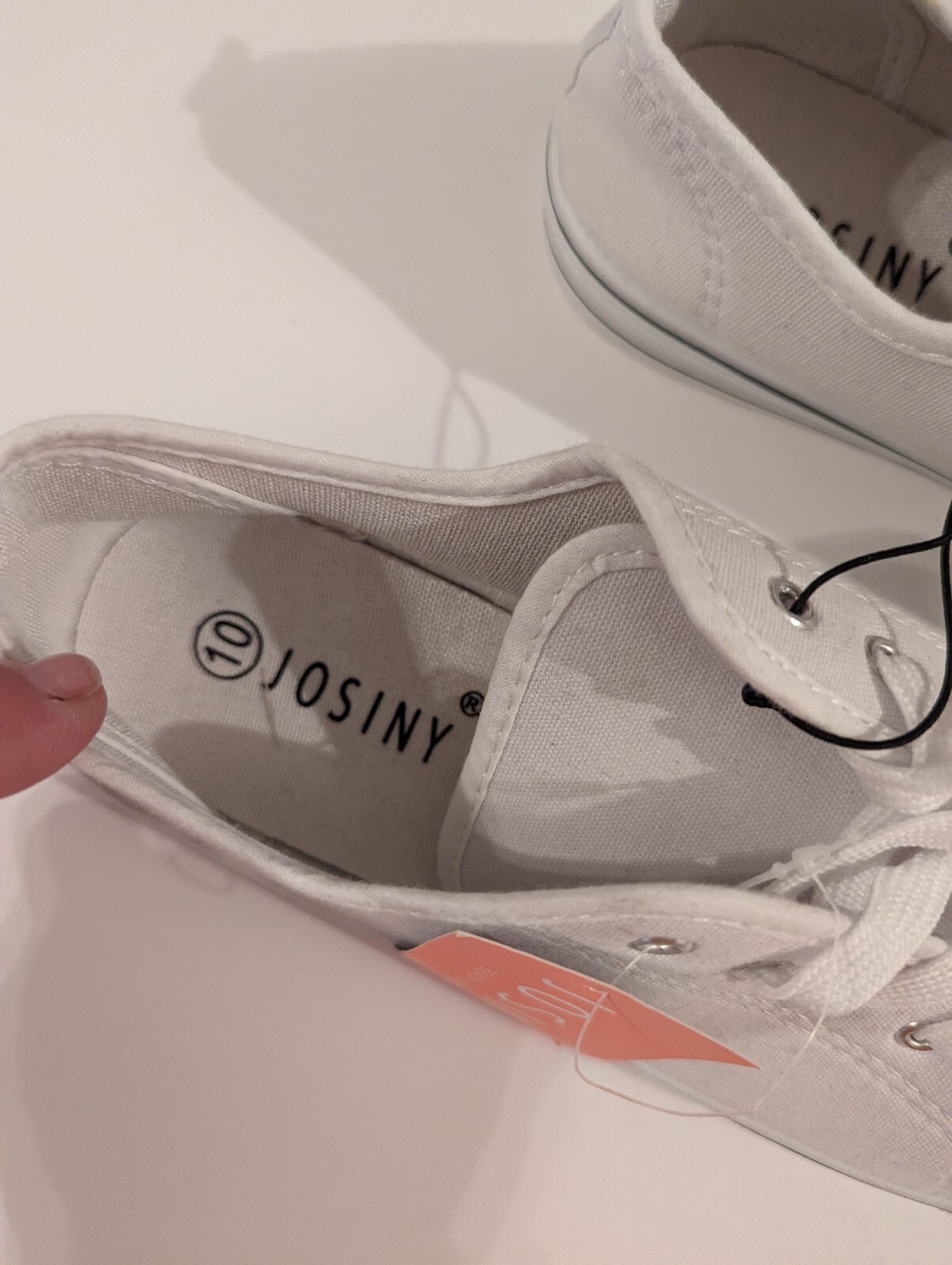 Josiny White Lace Up Tennis Shoes - Size 10 NEW | eBay