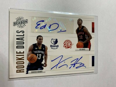 2010-11 PANINI SEASON UPDATE #25 XAVIER HENRY & ED DAVIS AUTOGRAPH RC ...