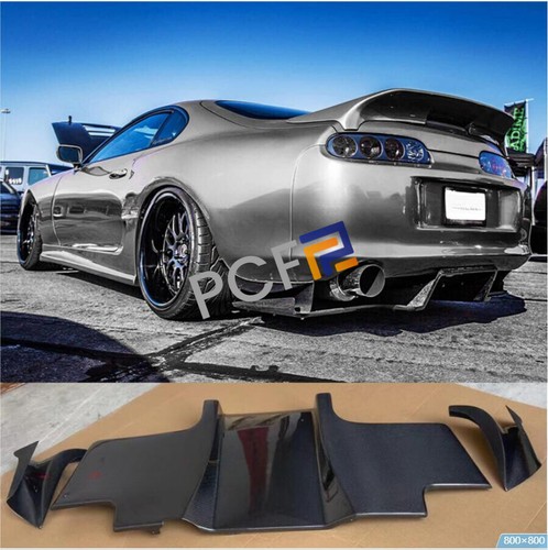 93-98 For Toyota Supra MK4 Real Carbon Rear Bumper Diffuser Spoiler Lip ...