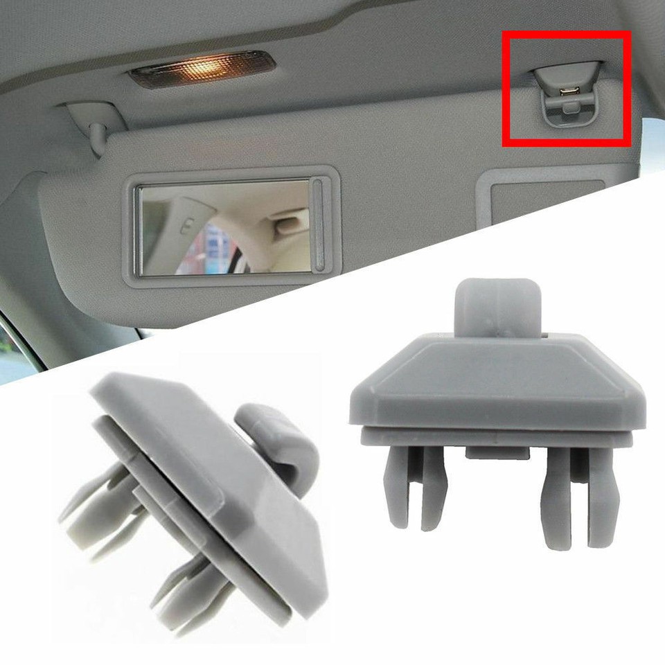 2x Gray Inner Sun Visor Clip For Audi A3 A4 A5 Q5 A7 B6 B7 B8 S4 S5 ...