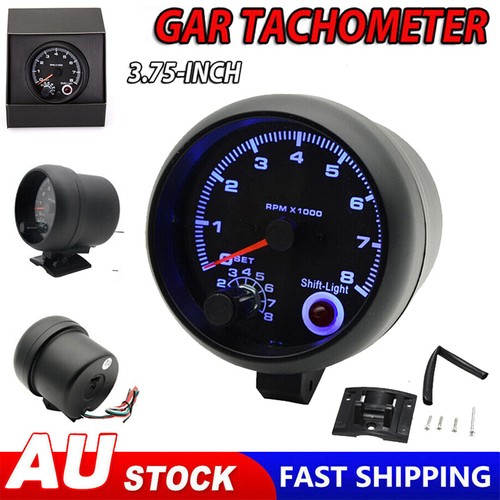 3.75" Car 12V Tachometer Tacho Gauge Meter 0-8000 RPM Shift Light ...