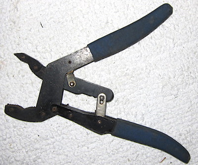 Spring-loaded antique Wrench Pliers 9" long. Curved jaws to fit pipe ...