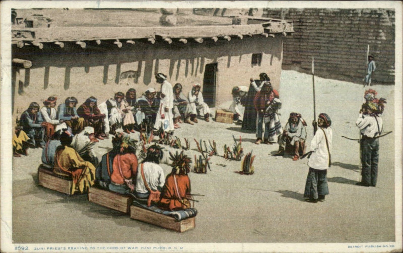 Zuni Native Indians Praying to Gods of War c1910 Detroit Publishing ...