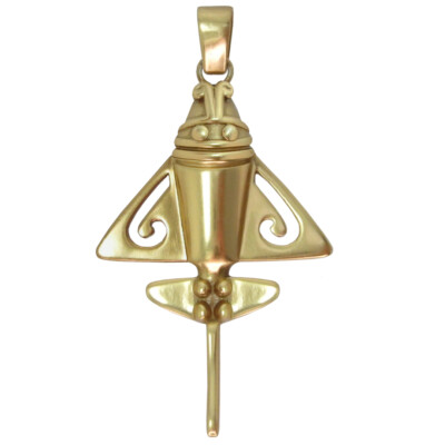 Quimbaya Ancient Flyer | Golden Jet 18k Solid Gold Pendant| Across The ...