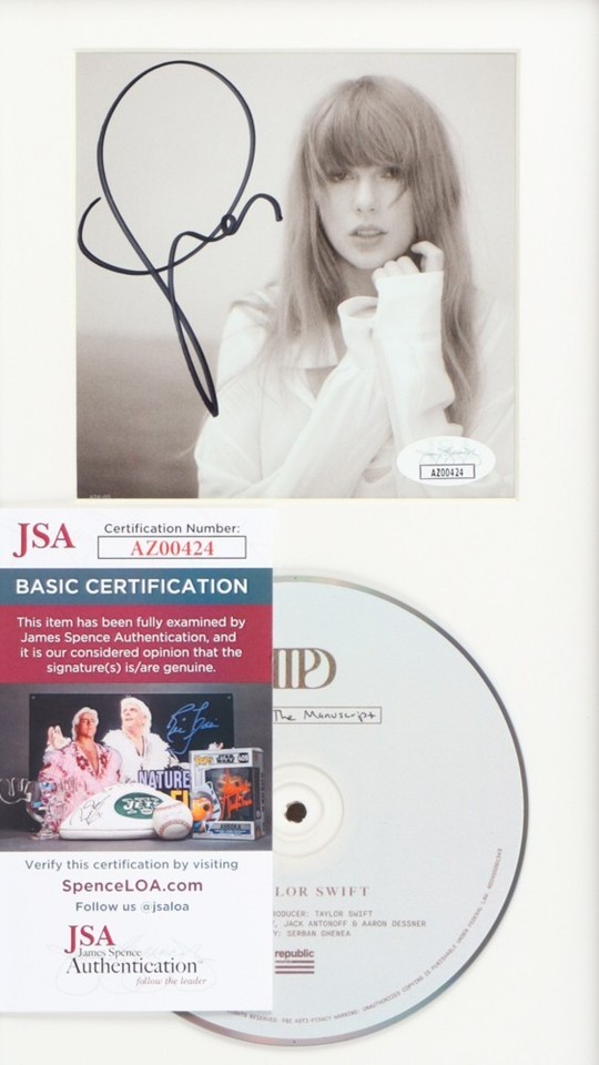 Taylor Swift Signed CD Insert - Framed "TTPD" w/ JSA COA - Rare ...