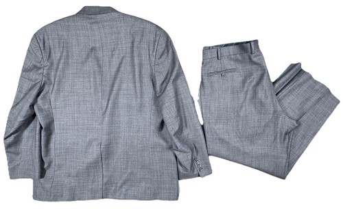 Chaps 2PC Suit Mens 48R Gray 100% Wool Blazer & Pants 41x26 | eBay