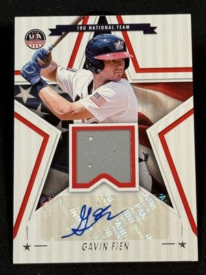 2025 Panini USA Baseball GAME USED JERSEY/ BLUE AUTO Gavin Fien, item 2 ...
