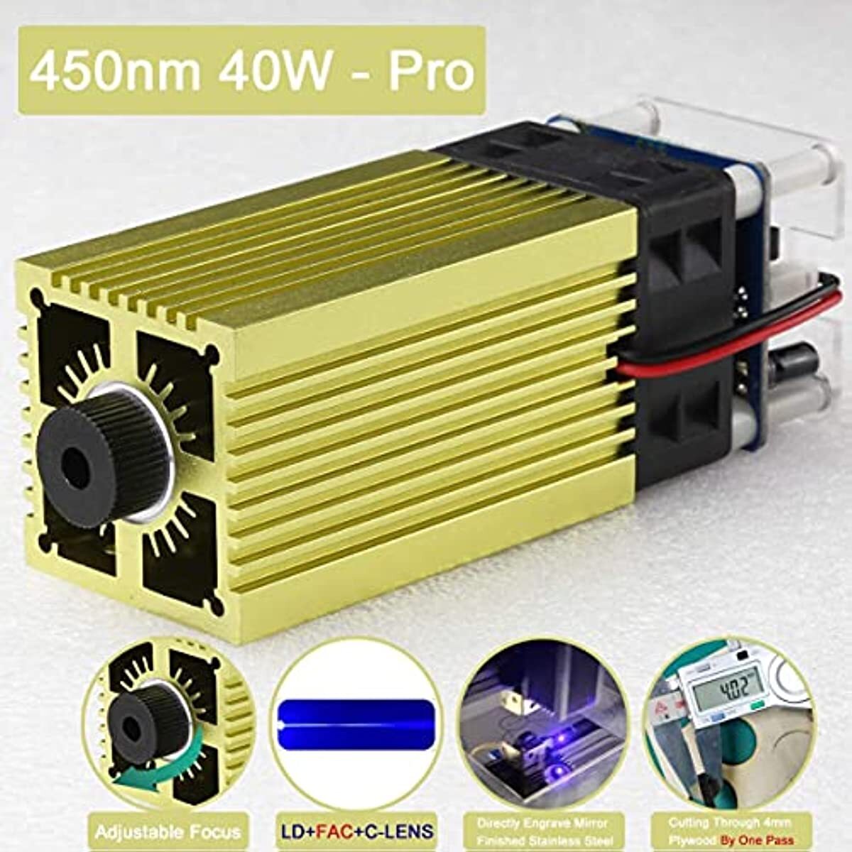 LASER TREE 40W Laser Module Head 450nm Focusable for Cutter Engraving ...