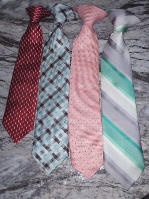 Boys Preowned 4 Clip On Multi Colored Neck Ties | eBay