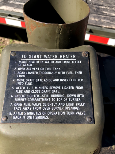 MILITARY SURPLUS IMMERSION HEATER M67 WATER BUFFALO HOT.?? LIQUID FUEL ...