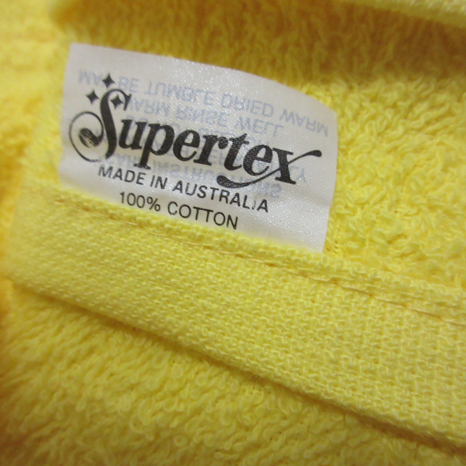 VINTAGE SUPERTEX BATH TOWEL SET OF 2 YELLOW & BROWN AUSTRALIAN MADE ...