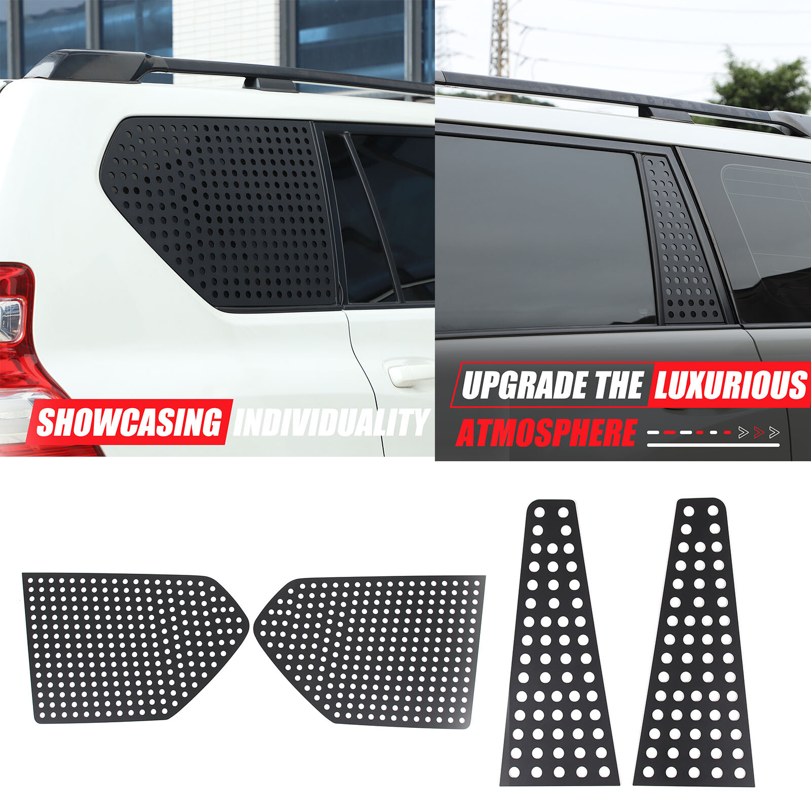 4PCS Rear Window Triangle Glass Panel Trim for Lexus GX 460 2010-23 ...