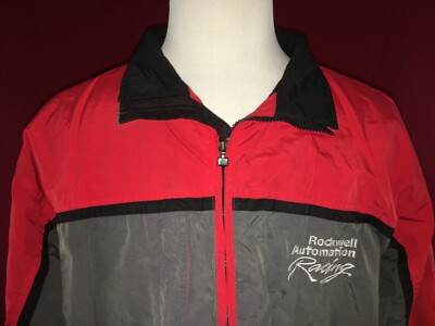 Swingster Red Jacket Mens Large Windbreaker Rockwell Automation Racing ...