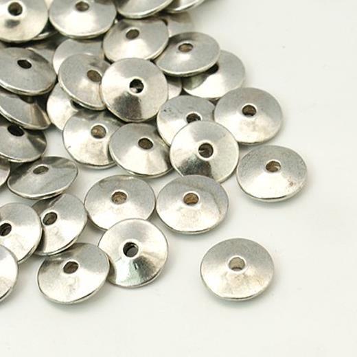 TOP QUALITY 10 LARGE TIBETAN SILVER FLAT DISC SPACER BEADS 12mm ( TS32 ...